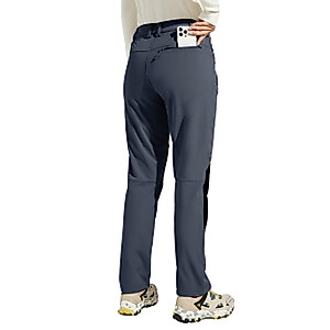 Willit Women's Snow Pants Waterproof Warm Winter Hiking Pants Outdoor Pants Insulated Cold Weather Grey XL