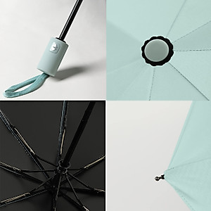 BAODINI Small Travel Umbrella for Rain Protection Sun-Folding UV Umbrella Windproof Compact