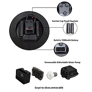 PHIAMOLY 4W Solar Water Foutain with 6 Colorful LED Lights Solar Powered Fountain with 5 Nozzles for Bird Bath, Pond, Pool,Garden, Outdoor
