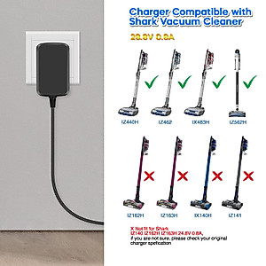 DK33-288080H-U Charger Compatible with Shark Vertex IZ440 IZ440H IZ462H IZ460 IZ480 IZ441H IZ482H IZ483H Lightweight Cordless Stick Vacuum Cleaner