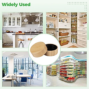 DIMEGON 16 Pcs Bamboo Jar Lids, Natural Bamboo Lids, Nice Sealing Wooden Storage Can Lids, Round Bottle Jar Lids, Reusable Leak-proof Lids for 4oz & 6oz Spice Jars (16)