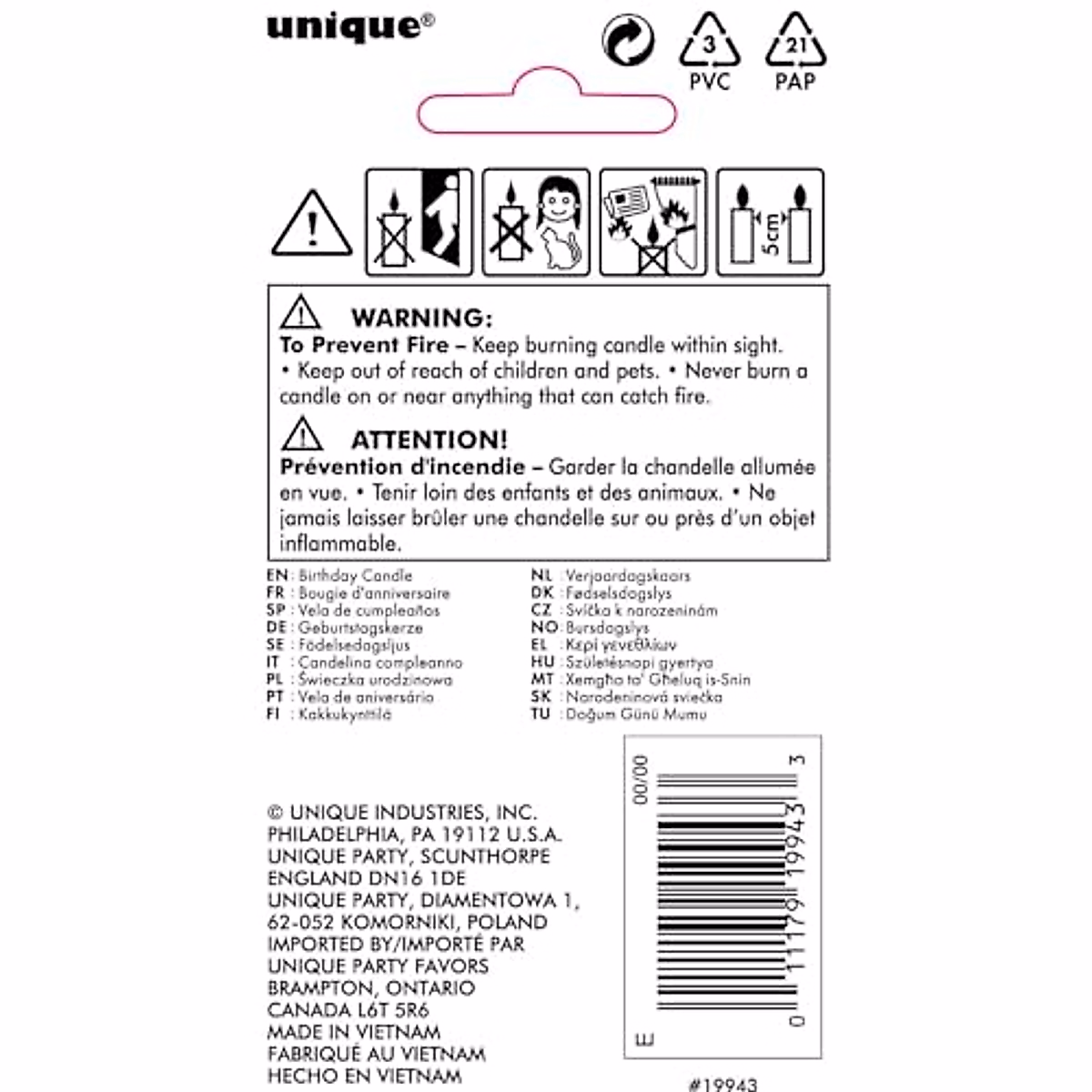 Vibrant Rainbow Border Number "3" Birthday Candle - Multicolored & Eye-Catching Design - Perfect for Unforgettable Birthday Celebrations