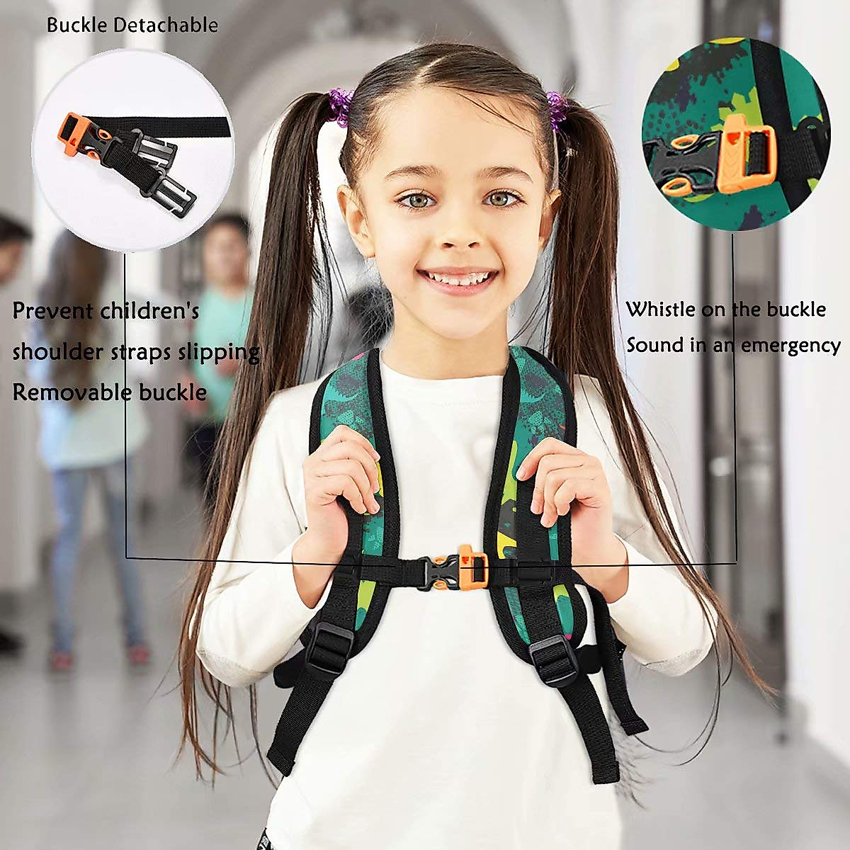 Dinosaur Backpack Animal Dino Backpacks Bookbag Toddler Daypack for Kids Girls Boys with Chest Strap Mini School Bags Water Resistant Durable for School Student