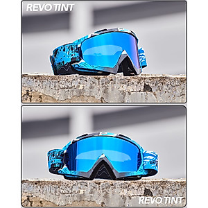 BATFOX Ski Goggles for Men Women Snowboard Goggles Snow Goggles for Men Snowboarding Youth UV400 OTG Dust-proof Anti-Slip Strap (REVO Tint)