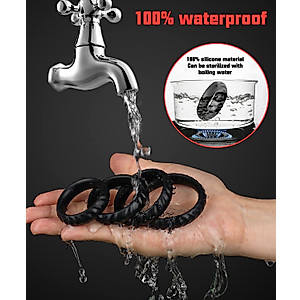 Dovelo Silicone Penis Rings kit, 4 Different Sizes Cock Rings for Men Sex Toy, Adult Sex Toys & Games
