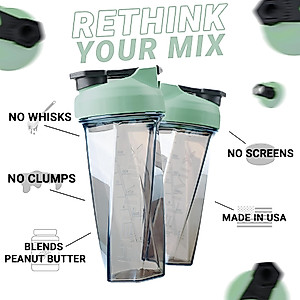 HELIMIX 2.0 Vortex Blender Shaker Bottle Holds upto 28oz | No Blending Ball or Whisk | USA Made | Portable Pre Workout Whey Protein Drink Shaker Cup | Mixes Cocktails Smoothies Shakes | Top Rack Safe