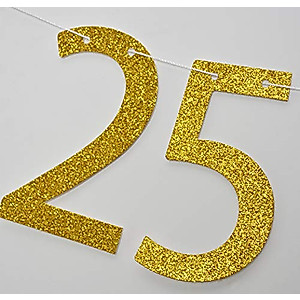 FOZEE I'm 25 Bitches Gold Glitter Banner for Happy 25th Birthday Party Decorations (Gold)