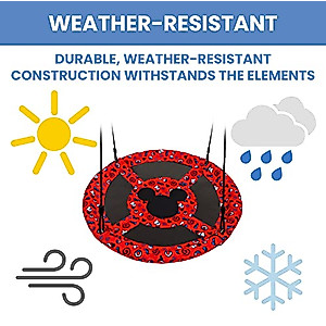 Disney Mickey Mouse 40-Inch Saucer Swing for Kids by Delta Children – Attaches to Swing Sets or Trees – Includes All Necessary Hanging Hardware & Rope