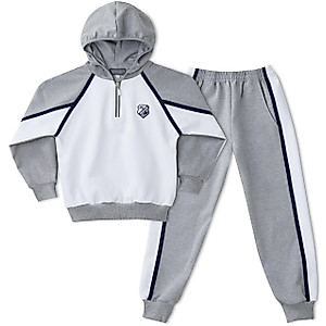 ROROANCO Premium Quality Korean Clothes Toddler Boys Girls Sweatsuit Tracksuit Activewear Set 3T-9Years (US, Age, 7 Years, 8 Years, Grey)
