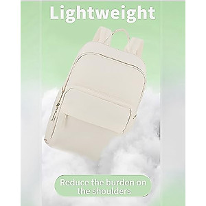Laptop Backpack Women Teacher Backpack Work Computer Backpack with Laptop Compartment College Waterproof Anti Theft Backpack Casual Daypack Business Travel Backpack for Women Carry On Bag Beige