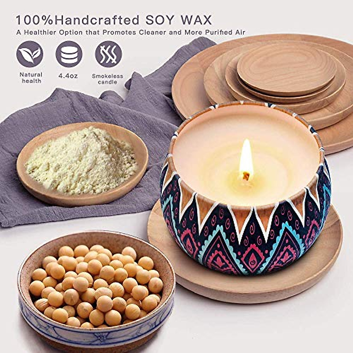 Scented Candles Gifts for Women - 4 Pack 4.4 Oz Aromatherapy Candles for Home Scented, Unique Friend Birthday Gifts for Women Stress Relief, Lavender Soy Wax Candle Set