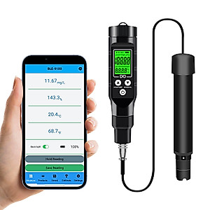LYCEBELL Dissolved Oxygen Meter with Bluetooth Filling Fluid Range:0-30mg/L, with Automatic Temperature Compensation Function,Pen Type Dissolved Oxygen Test Kit for Aquarium, Ponds, Aquaculture