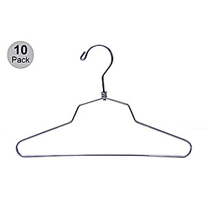 10 Quality Metal Children Hangers, Swivel Hook, Stainless Steel Heavy Duty Wire Clothes Hangers (10, Kids - 12" inch)