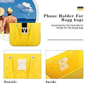 Tiga Phone Holder Charm Accessory for Bogg Bag - Can be Used to Store Most Sizes of Phones - Easy Access to Phones - Plastic Case (White)