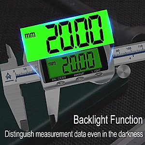 Digital Caliper Electronic Measuring Tool,Digital Vernier Caliper Inch/Millimeter/Fraction Measurement Caliper for Jewelry-Metal Metric Measure Caliper for Engineer,LCD Screen Featured Backlight