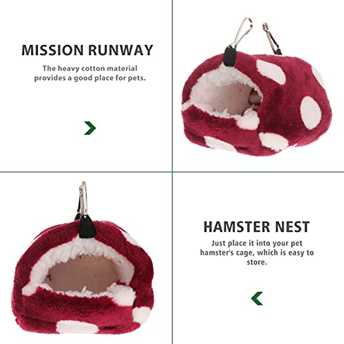 PATKAW Stuffed Animals Guinea Pig Bed M/14x13x7cm Winter Small Animals House Hamster Sleeping Bag Bunny Bed Guinea Pig Hideout ~Claret Guinea Pig Bedding