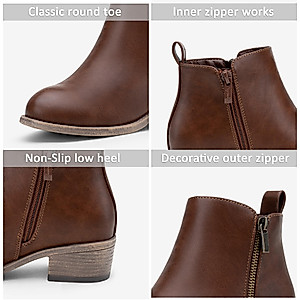 Jeossy Women's Ankle Boots, Classic Low Heeled Short Booties, 905 - Whisky, Size 8.5 US - Casual Comfortable Boots (DJY905 Whisky 08.5)