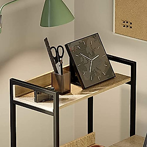 Bestier Computer Desk with Storage Shelves 47 Inch Ladder Writing Desk Bedroom Organization for Small Space Reversible Bookshelf and Under Desk Shelf (Oak)