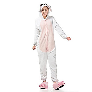 UreeUine Ultra Soft Plush Pink Easter Bunny Costume Cosplay Sleepsuit S