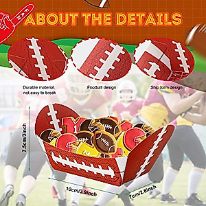 Yungyan 100 Pieces Football Paper Bowl Football Food Trays Nacho Trays Football Paper Party Bowls Football Party Supplies Disposable Serving Trays for Tailgate Party Decorations (Mixed Style)