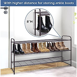 KEETDY Long 3 Tier Shoe Rack and 2-Tier Long Shoe Rack for Closet Entryway