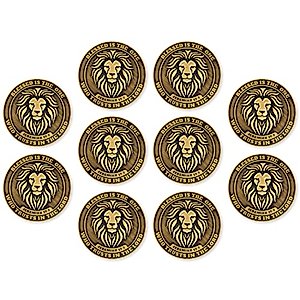 Trust in The Lord Lion Challenge Coin, Bulk Pack of 10 Christian Pocket Tokens, Bible Study Supplies for Men, Bible Verse Worry Coin for Prayer, Religious EDC Coins for Police & Military Veterans