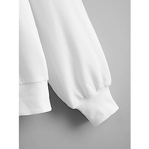 SweatyRocks Women's Crew Neck Color Block Long Sleeve Tunic Pullover Sweatshirt Top Black White XL