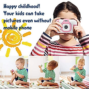SUZIYO Kids Camera, Children Digital Selfie Video Camcorder 1080P Dual Lens 2.4 Inch HD, Birthday Christmas Electronic Gifts Toys for Age 3-9 Years Old Toddlers Girls & Boys (with 32G TF Card,Pink)