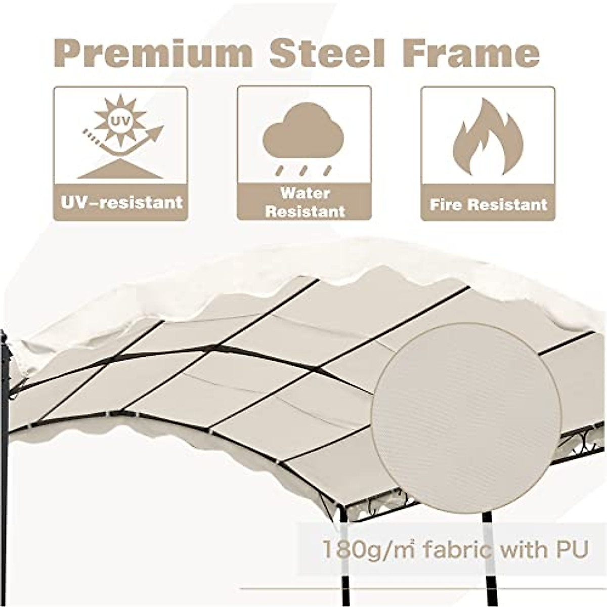 JHSDFOUIH Outdoor Patio 13ft.Wx8.4ft.H Steel Carport Shelter Garage Tent Garden Storage