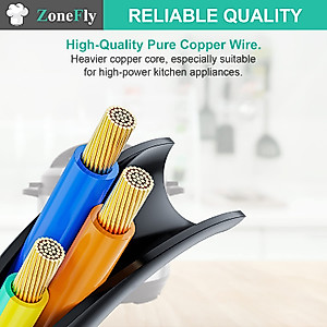 Zonefly Original Power Cord Compatible for Instant Pot Electric Pressure Cooker, Power Quick Pot, Rice Cooker, Soy Milk Maker, Microwaves and More Kitchen Appliances Replacement Cable
