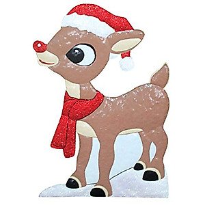 ProductWorks Rudolph The Red-Nosed Reindeer Decorative Christmas Metal Rudolph, 24"