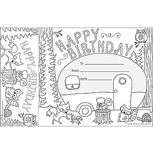 BARKER CREEK Recognition Awards and Bookmarks, Color Me Happy Birthday, 30 Double-Sided Awards and 30 Double-Sided Bookmarks, Awards are 6-3/8" x 5-1/2", Bookmarks are 2-1/8" x 5-1/2" (427)