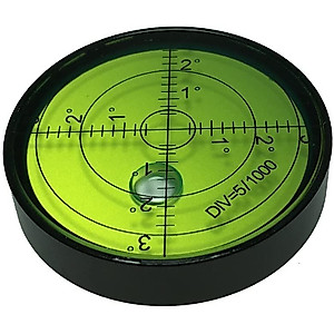60x12mm With magnet High precision horizontal bubble Aluminium Case Bullseye Spirit Bubble Surface Level Round Inclinometers for Surveying Instruments ,Accuracy 15'/2， (Without magnet)