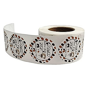 wootile Thanks A Latte Thank You Stickers 1.5 Inch Customer Appreciation Labels 500 Pcs Coffee Holiday Themed Thank You Sticker Labels for Party Favors,Packaging,Small Business,Cafe Seals &Goodie Bags