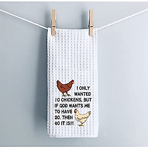 WCGXKO Chicken Gift Chicken Lover Gift Funny Chicken Kitchen Towels Housewarming Gift for Chicken Owner (40 Chickens)