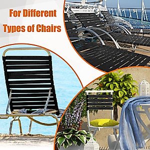 2" Wide Vinyl Straps for Patio Chairs Repair, COITEK 20FT Long Patio Garden Furniture Replacement Straps+ 40 Free Rivets for Outdoor Lawn Furniture Chaise Lounge Repair (Black)