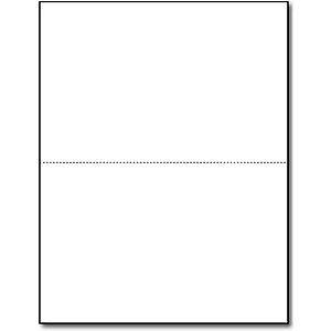 8.5" x 11" Blank White Perforated Cardstock Paper - 2 Per Sheet Breaks to 5.5" x 8.5" - Inkjet/Laser Printable - For Postcards, Flash Cards, Index Cards - 250 Sheets / 500 Cards