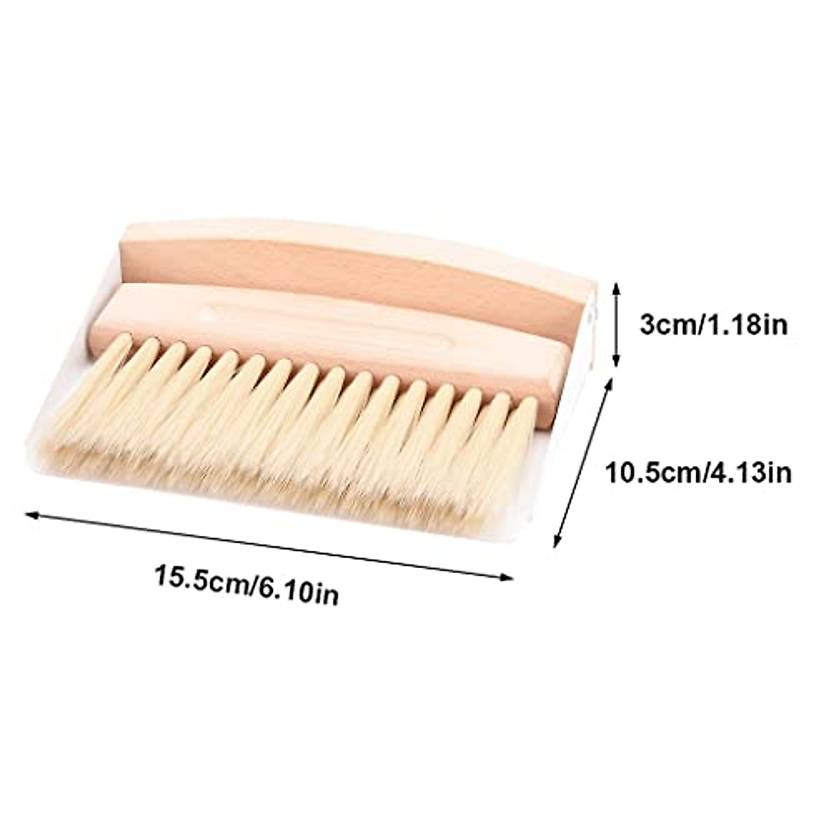 LYSLDH Magnetic Table Brush Desktop Dustpan Set for Crumbs Kitchen Broom Cleaning Tool Save Space Durable Natural Wood Practical