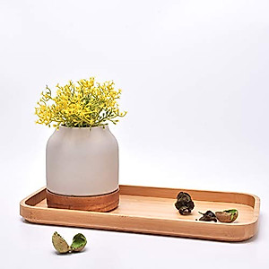 Bamboo Vanity Tray, Bathroom Counter Tray, Toilet Tank Tray for Organizing and Home Decor, 11.8 x 6.1 x 0.9 inch