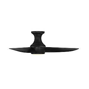 Corona Smart Indoor and Outdoor 3-Blade Flush Mount Ceiling Fan 44in Matte Black 3000K LED Light Kit and Remote Control works with Alexa, Google Assistant, Samsung Things, and iOS or Android App