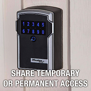 Master Lock Digital Lock Box for Keys with Code, Electronic Wall Mount Key Safe with Bluetooth Connection to iOS/Android App and Sharable Keypad Codes, 3-1/4 Inches Wide, ‎5441EC