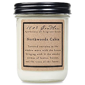 1803 Candles - 14 oz. Jar Soy Candles - (Northwoods Cabin)