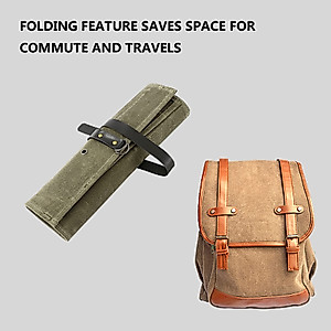 Chef Knife Roll Bag, 9 Pockets Canvas Knife Case, Knife Bag, Knife Wrap Wallet, Cutlery Knife Pouch Holders Protectors for Chef Knives Kitchen Utensils, Tool Roll (Army Green)