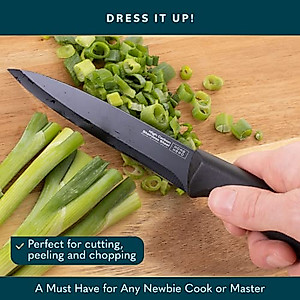 Home Hero Kitchen Knife Set with Sheath, Steak Knife Set & Kitchen Utility Knives - Ultra-Sharp High Carbon Stainless Steel Knives with Ergonomic Handles (1 Pc Set, Black)