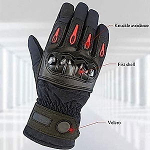 EXCEI Rechargeable 1 Pair Cross-Country Motorcycle Outdoor Multi-Purpose Gloves Windproof Waterproof Heat Resistant Gloves Cold Gear Touch Phone Men Women (Color :