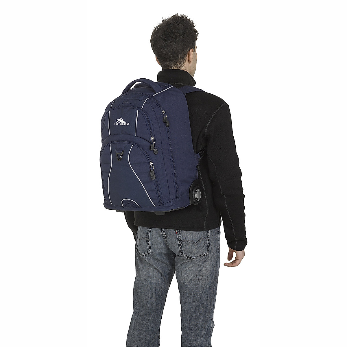 High Sierra Freewheel Wheeled Laptop Backpack, True Navy, 20.5 x 13.5 x 8-Inch