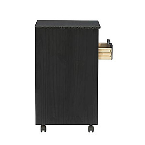 Linon Six Drawer Rolling Storage Corinne Cart, Black 6
