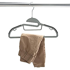 Simplify Kids 12 Pack Collar Ultimate Hangers, Non Slip Slim Space Savers, No More Stretching Baby Clothes, Light Grey (3229-LGREY)