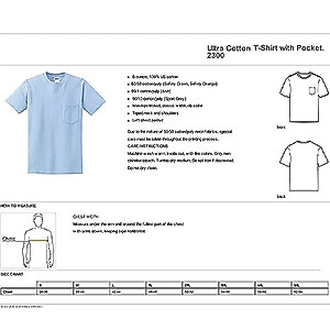 Gildan Men's Ultra Cotton T-Shirt with Pocket, Style G2300, 2-Pack, Sport Grey, Large