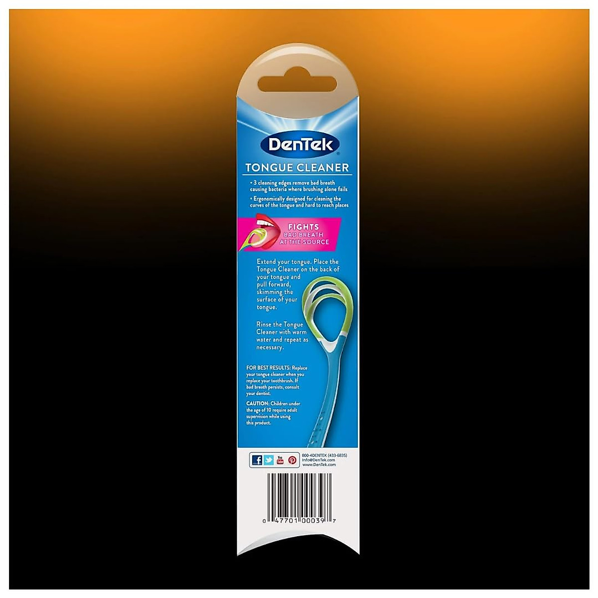 DenTek Comfort Clean Tongue Cleaner, Fresh Mint 1 ea - Packaging May Vary